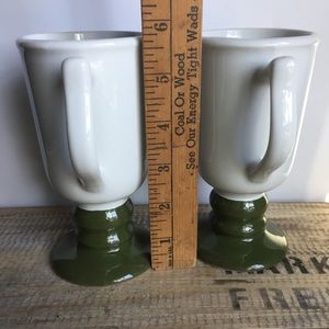 Hall | Dining | Vintage Hall White And Green Pottery Mugs | Poshmark